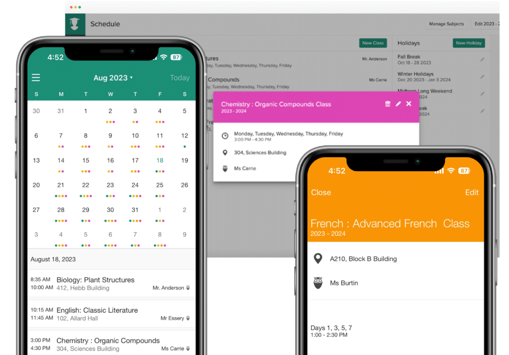 Class Schedule Planner and Study App: Simplify Your School Life